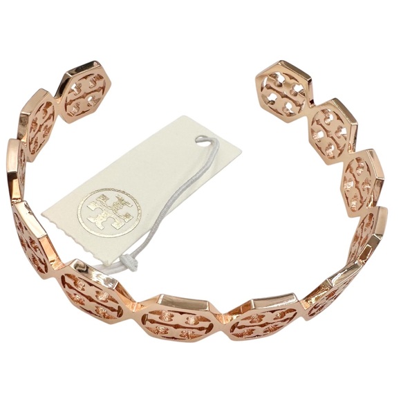 Tory Burch | Jewelry | Tory Burch Hexagon Logo Cuff Bracelet | Poshmark